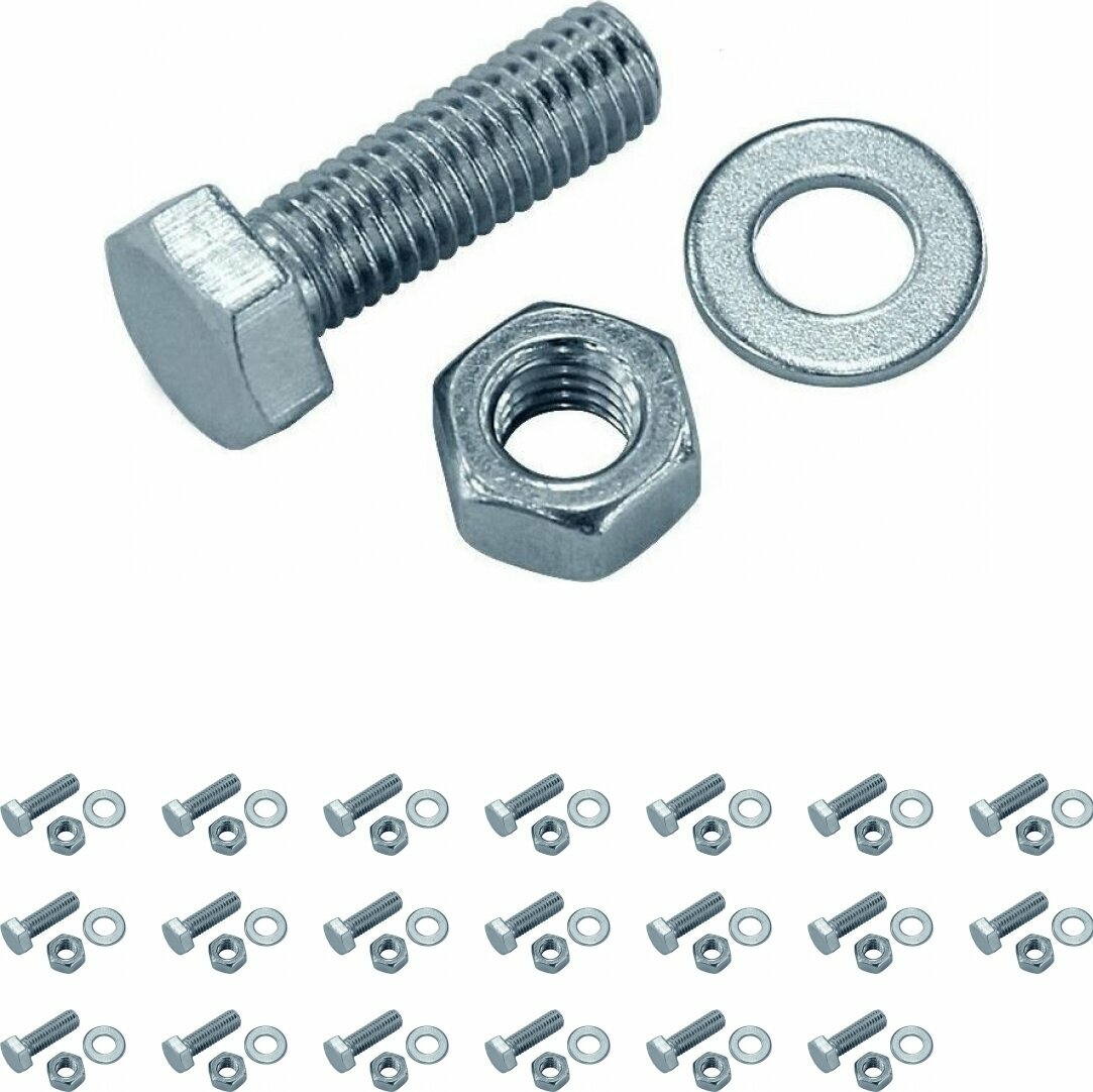 Набор для монтажа Tech-Krep: болт DIN 933 с шестигранной головкой оцинкованный М6х25 (8 шт.) + гайка (8 шт.) + шайба (8 шт.) (комплект из 20 уп.)