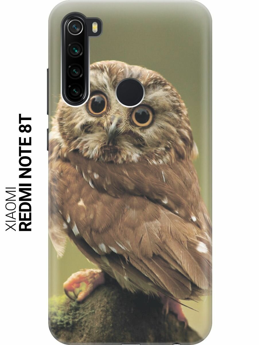 Силиконовый чехол на Xiaomi Redmi Note 8T, Сяоми Редми Ноут 8Т с принтом "Сова на дереве"
