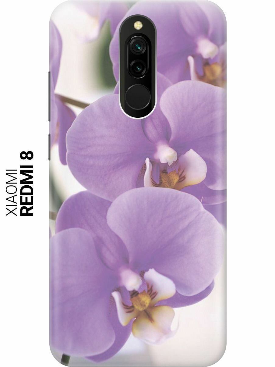 Силиконовый чехол на Xiaomi Redmi 8, Сяоми Редми 8 с принтом "Сиреневые орхидеи"