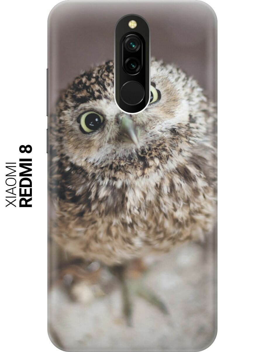 Силиконовый чехол на Xiaomi Redmi 8, Сяоми Редми 8 с принтом "Удивленная сова"