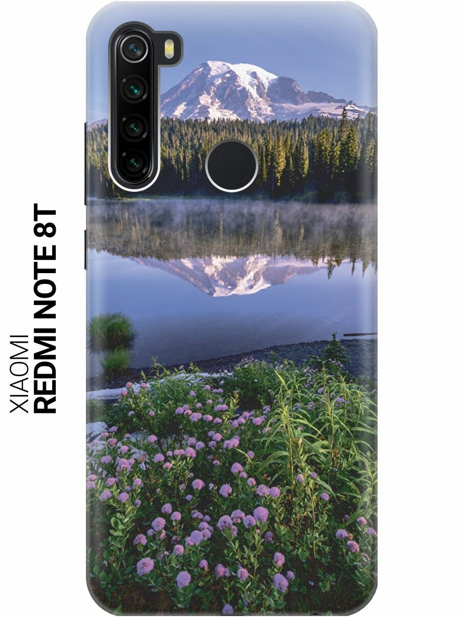 Силиконовый чехол на Xiaomi Redmi Note 8T, Сяоми Редми Ноут 8Т с принтом "Дымка над горным озером"