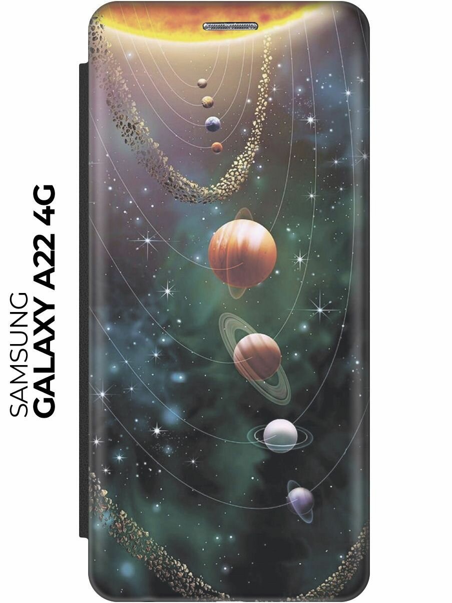 Чехол-книжка Огни ночного города на Samsung Galaxy A22 / M32 / M22 / Самсунг А22 / М32 / М22 черный