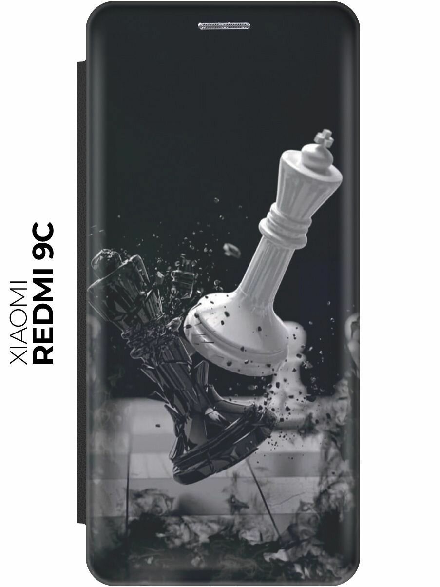 Чехол-книжка Шах и мат на Xiaomi Redmi 10A / 9C / Сяоми Редми 10А / 9С черный