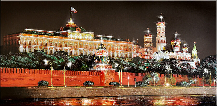 Картина «Москва» 50x100см. (плекси арт) Графис