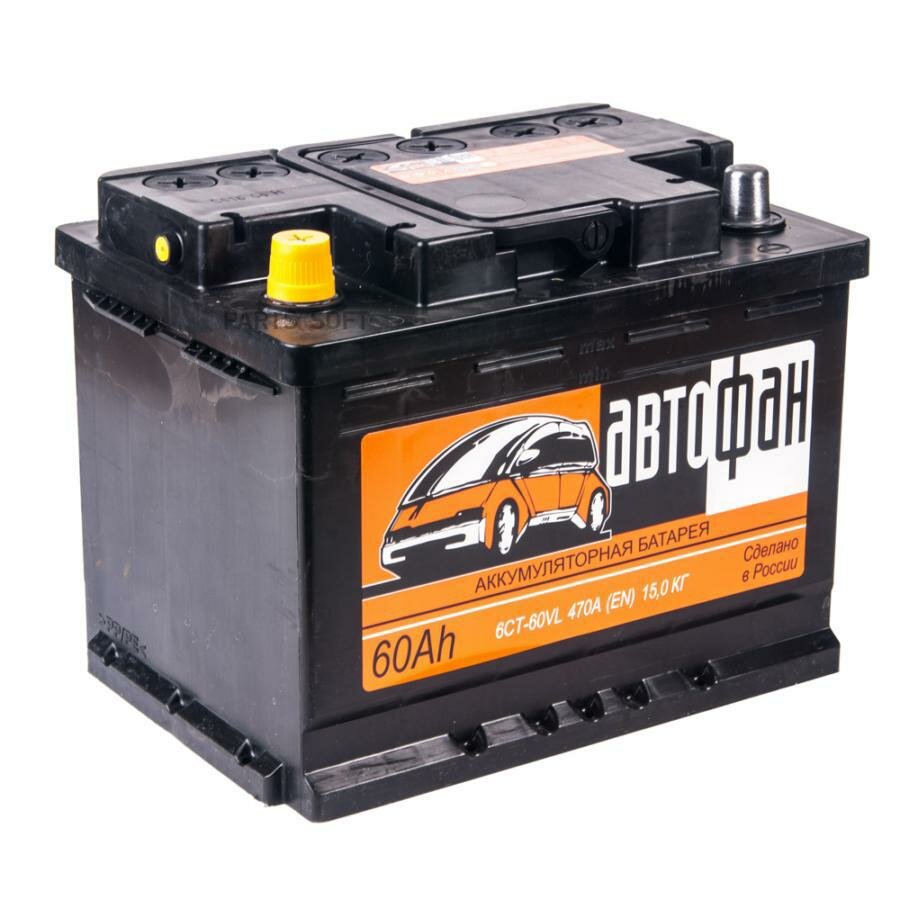 6CT601AVTOFAN AKOM Аккумулятор 6СТ- 60 АвтоФан п. п. (пусковой ток 470А) L2 (AKOM)