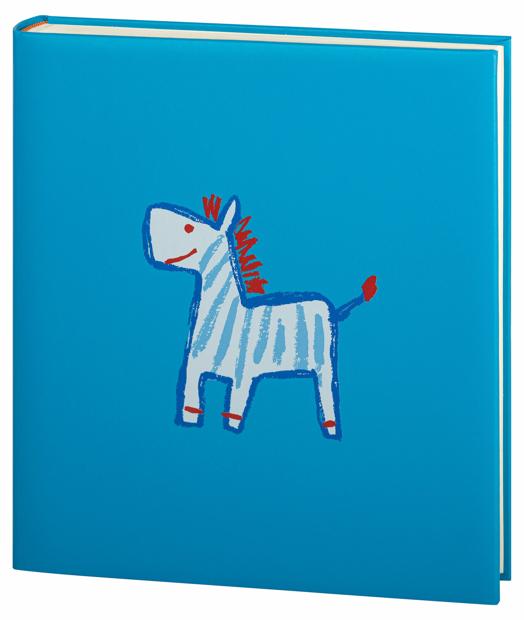 Фотоальбом, альбом для фотографий 10х15, 200 фото, в кейсе, зебра, детский рисунок, голубой GF 6516