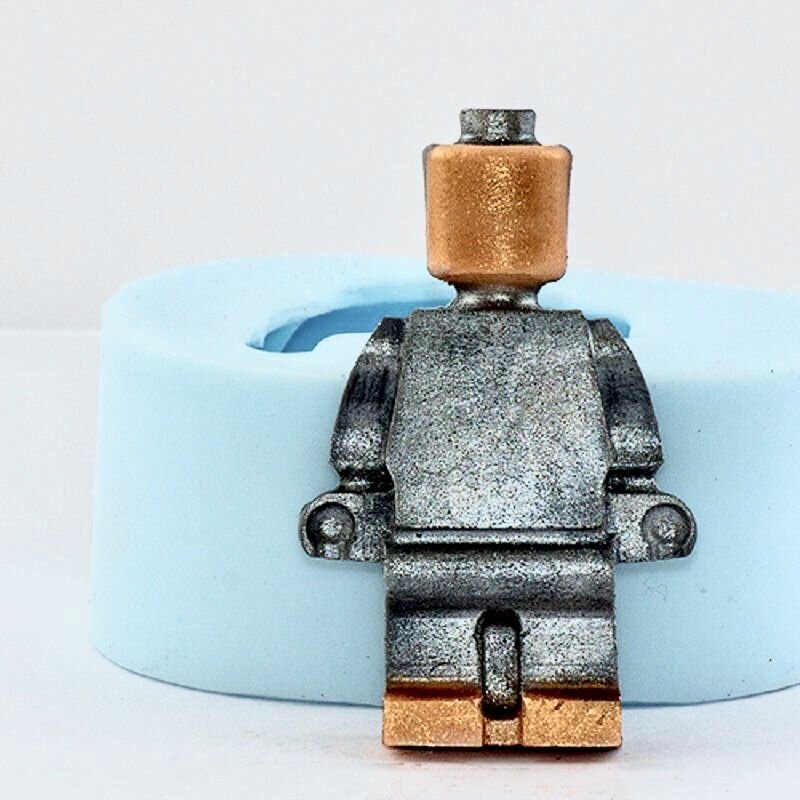 Силиконовая форма для мыла Человечек конструктор 2D, для свечей гипса 1шт 8 х 5 х 1 см