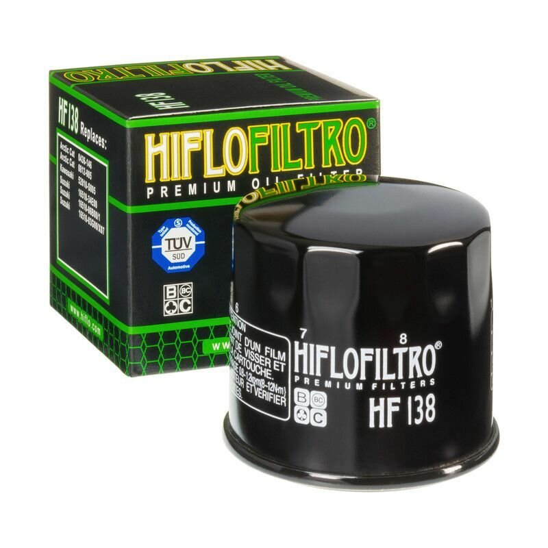 Фильтр масляный HF138 HIFLO FILTRO (Aprilia 857187, Arctic Cat 0812-005, Chery 375-101201, Kawasaki 52010-S005, Kymco 1541A-PWB1-900, Suzuki 16510-03G00)