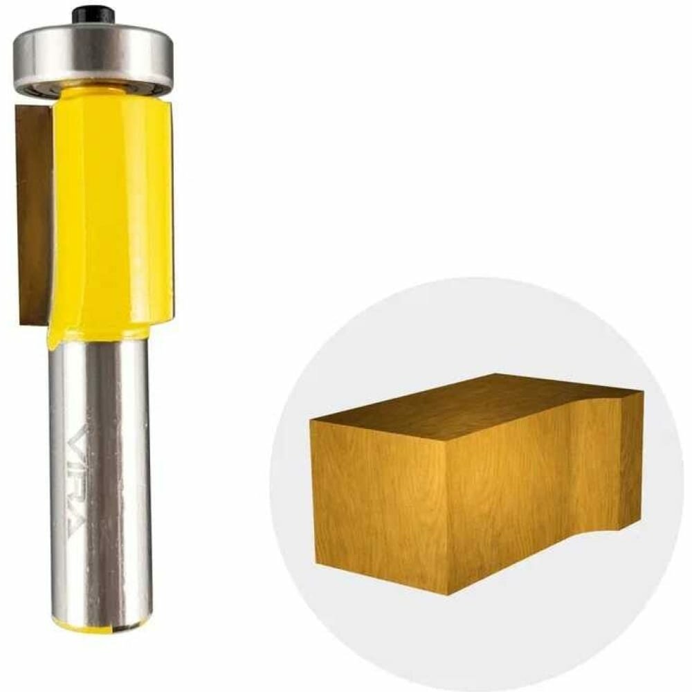 Фреза кромочная прямая (обгонная) с нижним подшипником (19х25.4 мм; хвостовик 12 мм) VIRA 553333