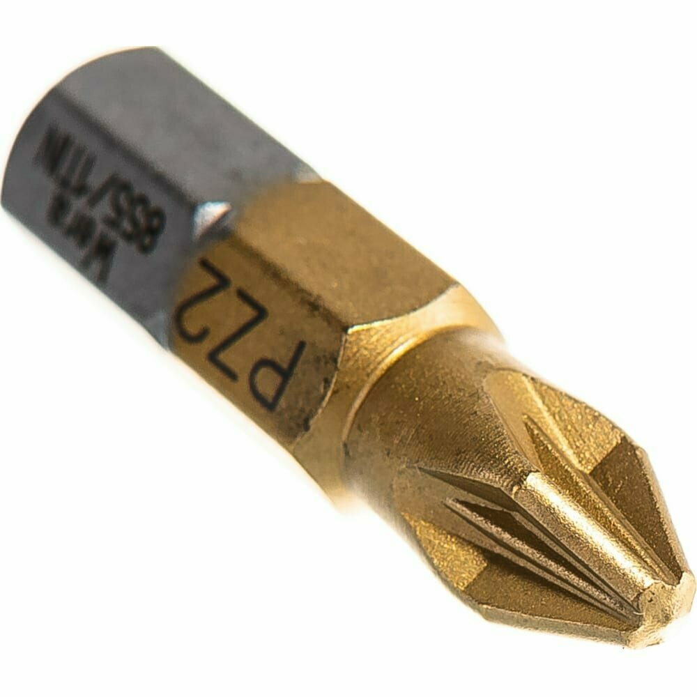 Бита TiN PZ2/25 мм WERA WE-480222 односторонняя Pozidriv PZ2, материал S2 TiN, хвостовик 1/4 дюйма, для шуруповертов