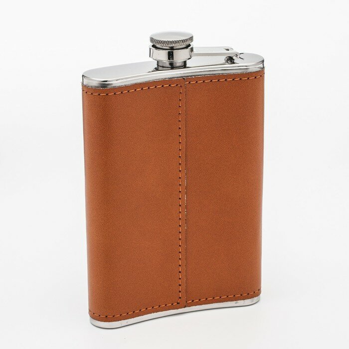 Фляжка, 270 мл, 9 oz "Настоящий Мужик" , нержавеющая сталь
