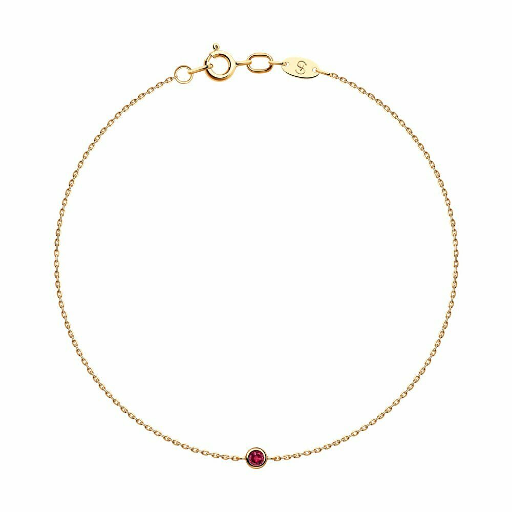 Браслет, красное золото, 585 проба, рубин