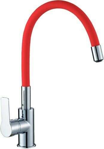 Смеситель ZOLLEN RHEIN RH77813031 для кухни, гибкий излив, красный
