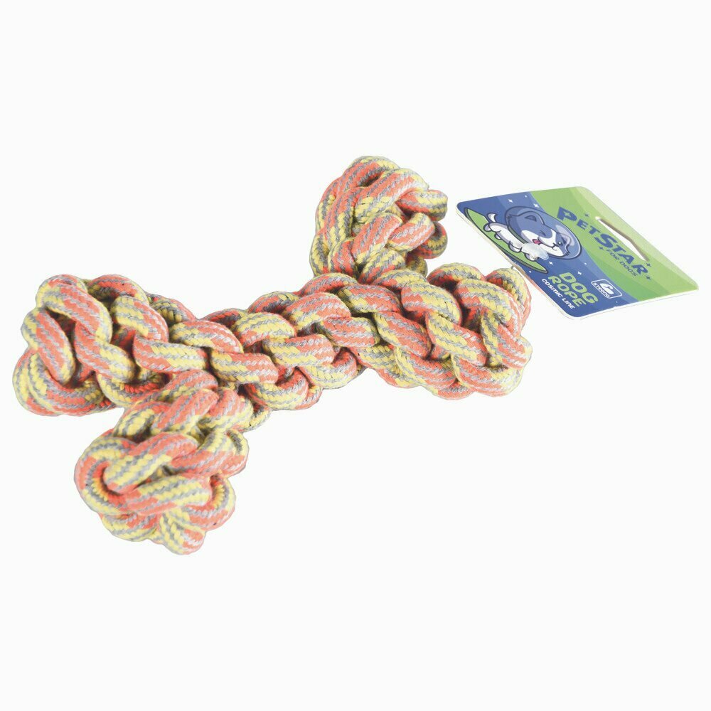 Игрушка веревочная для собак Косточка бежевая, 18 х 10 см, PET STAR