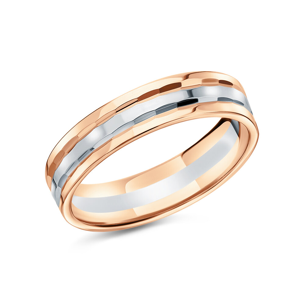 Кольцо обручальное, комбинированное золото, 585 проба