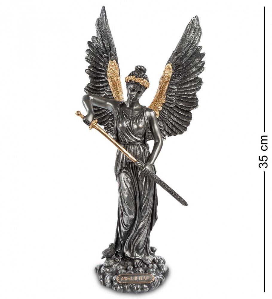Статуэтка Veronese "Ангел Мира" (black/gold) WS-81