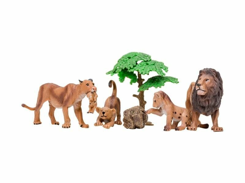 Набор фигурок животных MASAI MARA MM201-006 серии "Мир диких животных": Семья львов, 6 пр.
