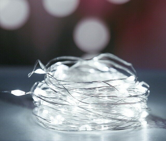 Светодиодная гирлянда, Роса 30 Led, IP14, 3 м. Белый, 1 шт.