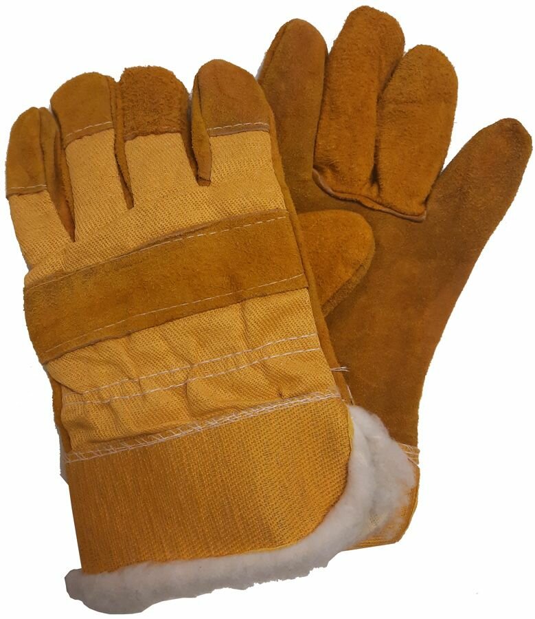 Перчатки спилковые утепленные