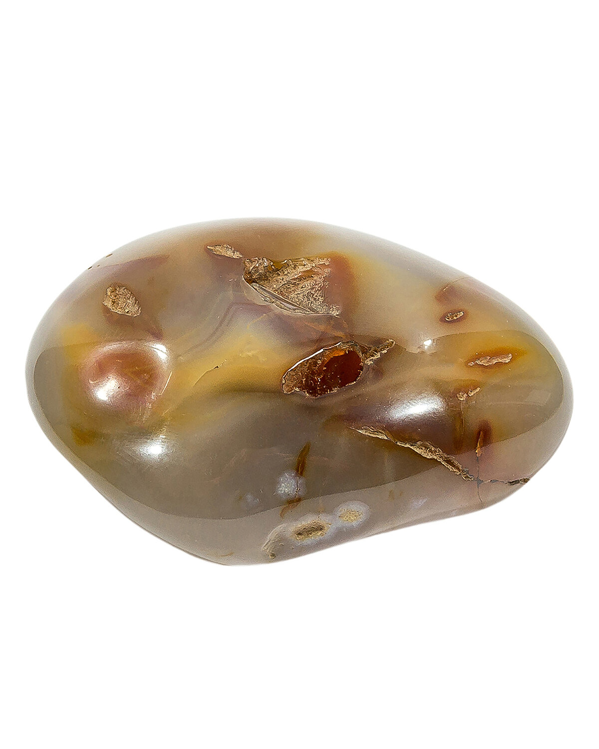 Агат полированный, размер 70х50х29 мм, вес 128 грамм