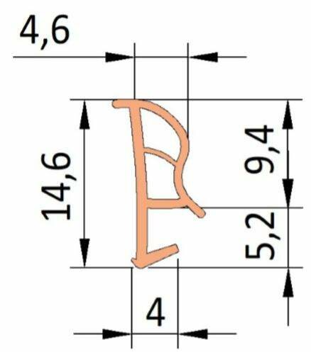 Уплотнитель контурный для межкомнатных дверей DEVENTER, ТЭП, темно-коричневый, 300 м
