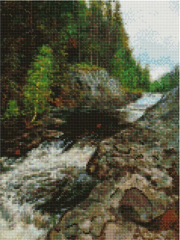 Набор Белоснежка #647-ST-S Водопад Кивач, Алмазная Мозаика, 30 х 40 см