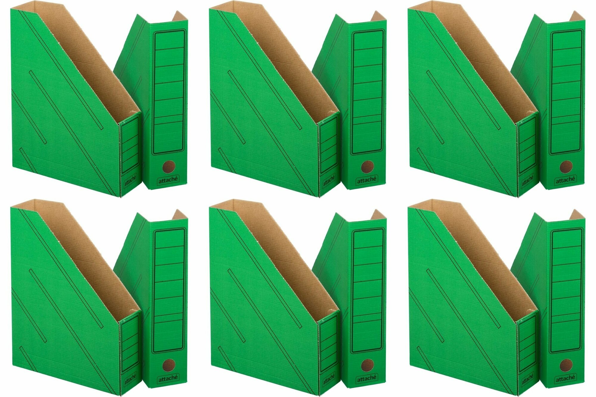 Attache Вертикальный накопитель Сборный, 75 мм, зеленый, 2 шт, 6 шт
