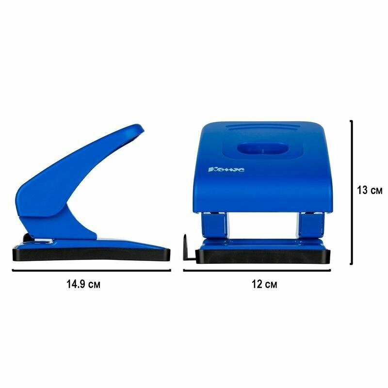 Дырокол Комус Vigor 6365 до 40 листов синий с линейкой, 1066889