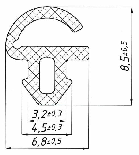 Уплотнитель для алюминиевых окон и дверей ТПУ 006 Упаковка 5 метров