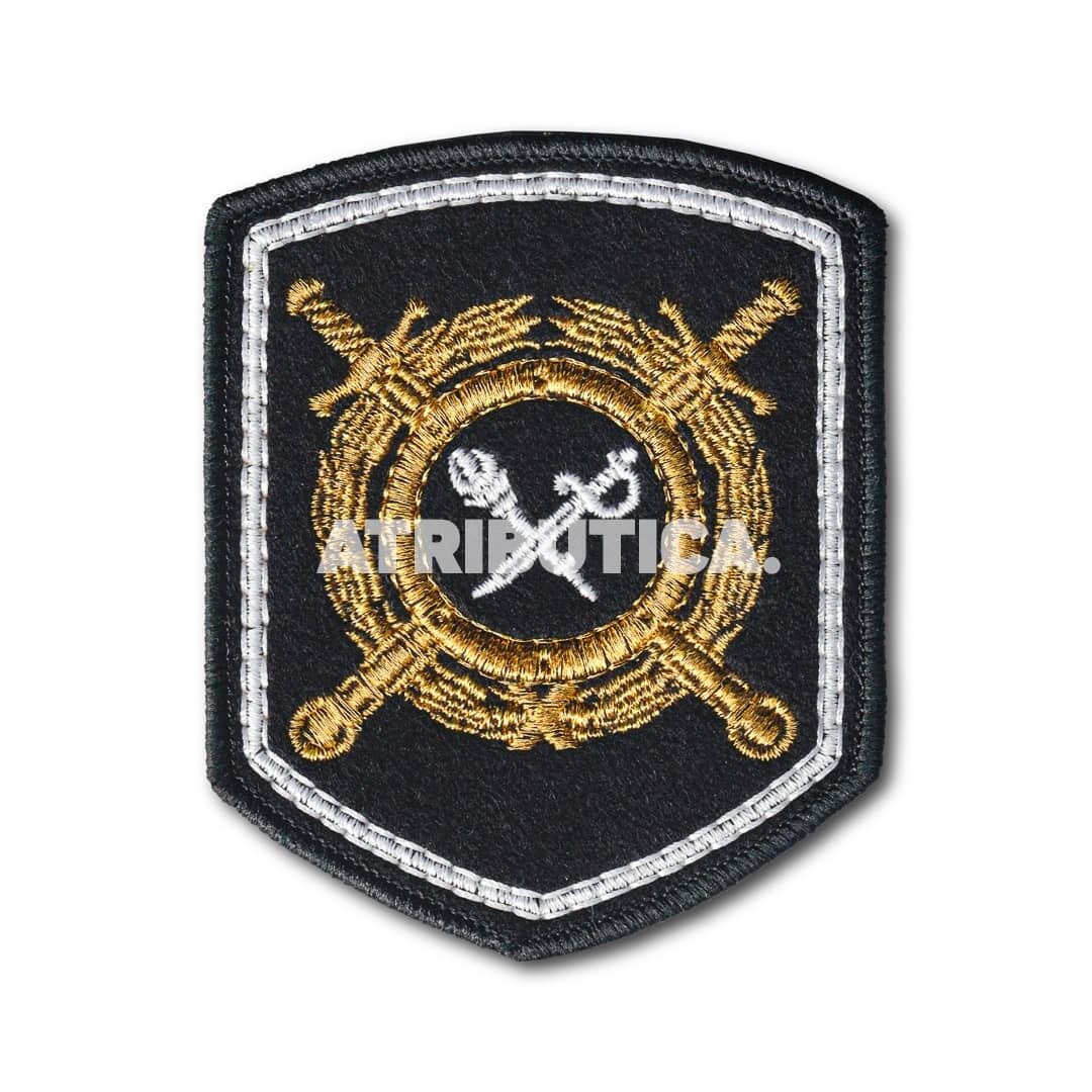 Нашивка ( Шеврон ) На Рукав Для Сотрудников Подразделений Криминальной Милиции Приказ №242 / Металлизированная Нить (Черный / Пришивной)