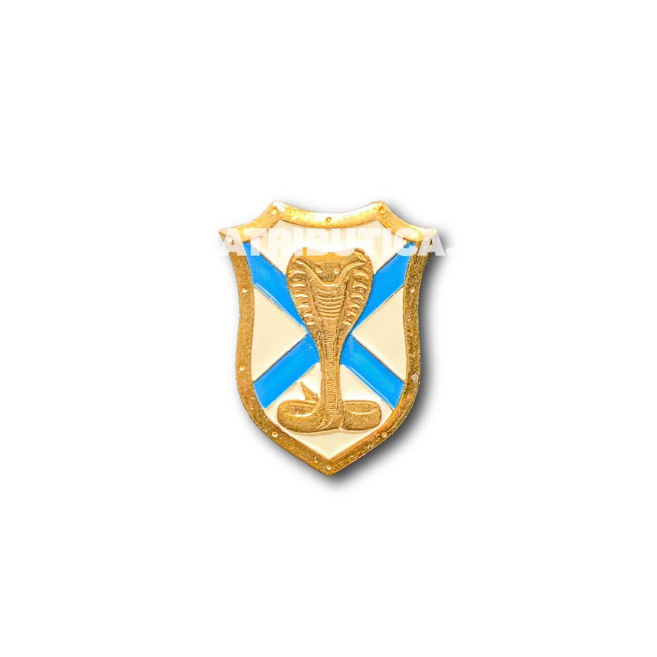 Знак Нагрудный ( Фрачник ) Золотая Кобра ВМФ (Золотистый / Пимса)