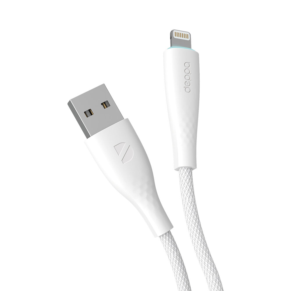 Кабель для зарядки смартфона Fly USB - Lightning, 1м, белый, Deppa, Deppa 72530