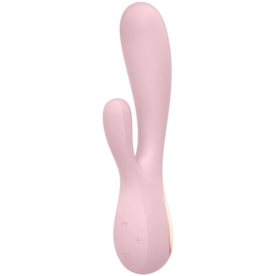 Вибратор-кролик Satisfyer Розовый Mono Flex с управлением через приложение - 20,4 см.