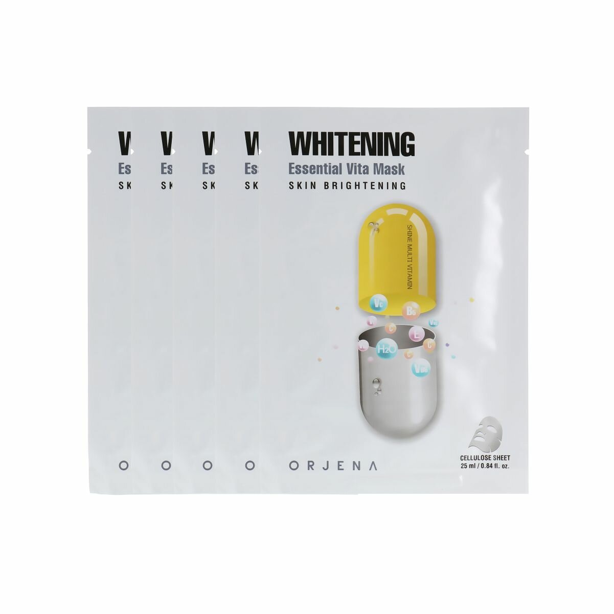 ORJENA Тканевая маска для сияния кожи лица Whitening Essential Vita Mask (5 шт)