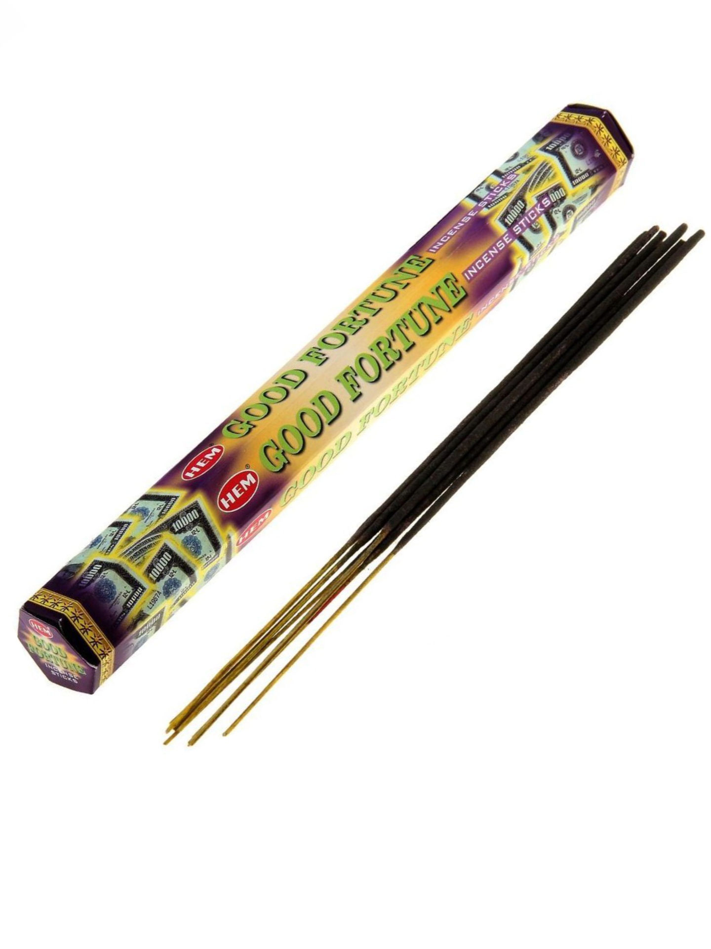 Благовония HEM "GOOD FORTUNE/удача-фортуна" шестигранник палочки 20 шт + подставка-лыжа