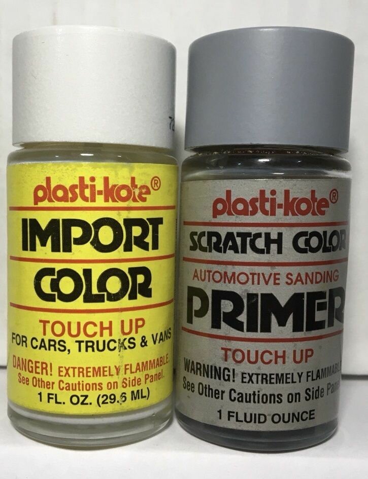 UC Краска для Hyundai (Хюндай) Crystal White белая + Грунт Серый - набор 30 мл+ 30 мл с кисточками, для сколов и повреждений