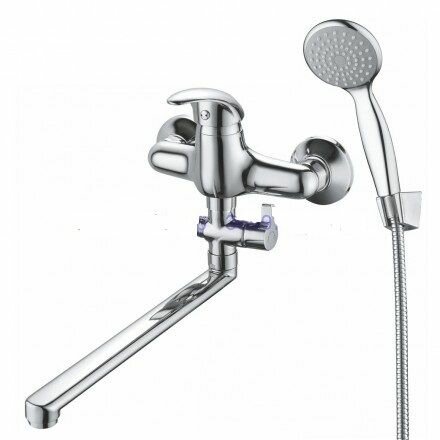 Смеситель для ванны и душа с коротким монолитным изливом, GROSS AQUA 7211257С-35L(F)