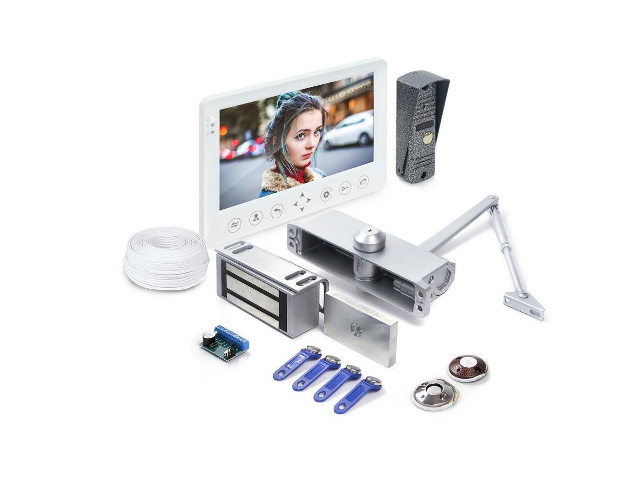 Комплект цветной видеодомофон с записью по датчику движения - замок: Power Lock-(400G) + EP-(4815) (S10500KOM) - замок домофон