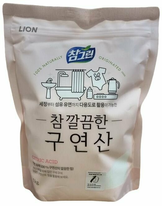 Lion Универсальное чистящее средство Chamgreen Citric Acid, Pouch, 1 кг
