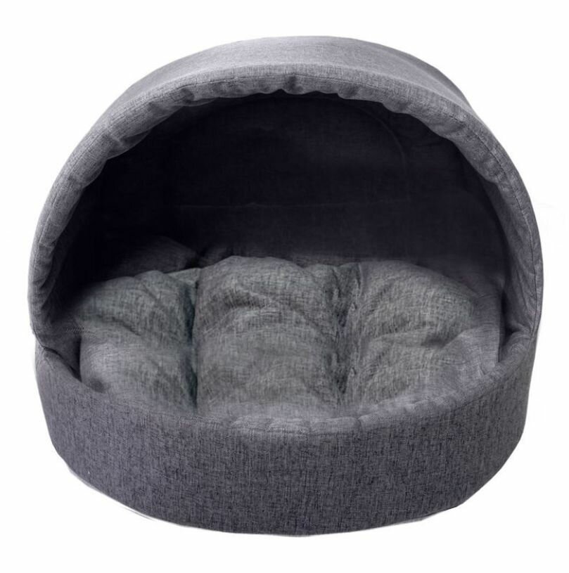 HOMEPET Домик эстрада для домашних животных Жаккард Melange №1, Графит, 38 см х 35 см х 27 см