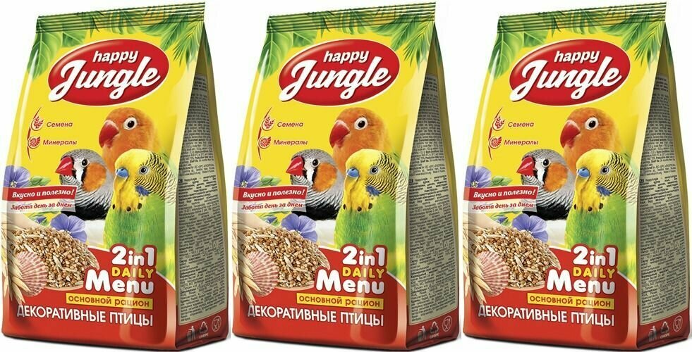 Happy Jungle Корм сухой для декоративных птиц J101 350г, 3 шт.