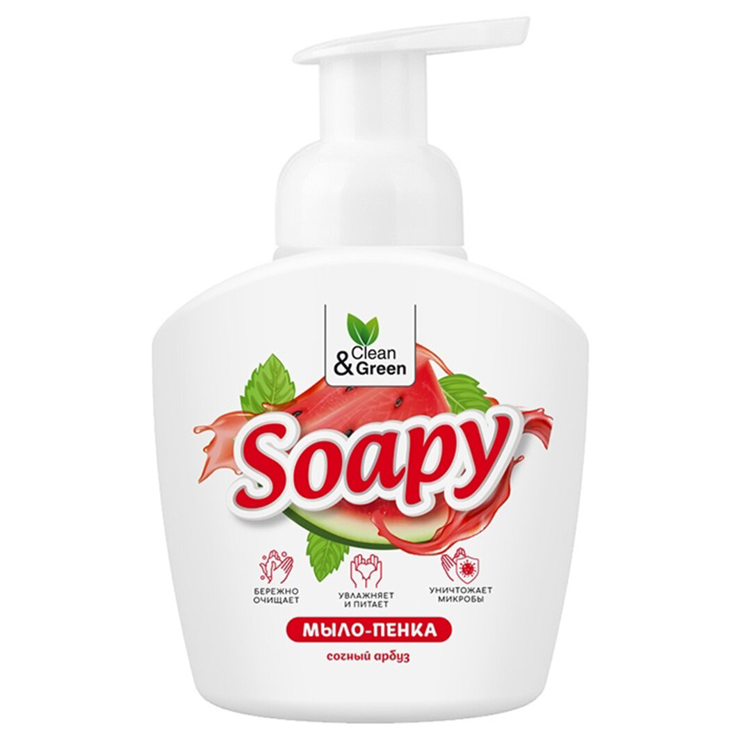 Clean&Green Soapy Жидкое Мыло-пенка Сочный арбуз 400мл дозатор
