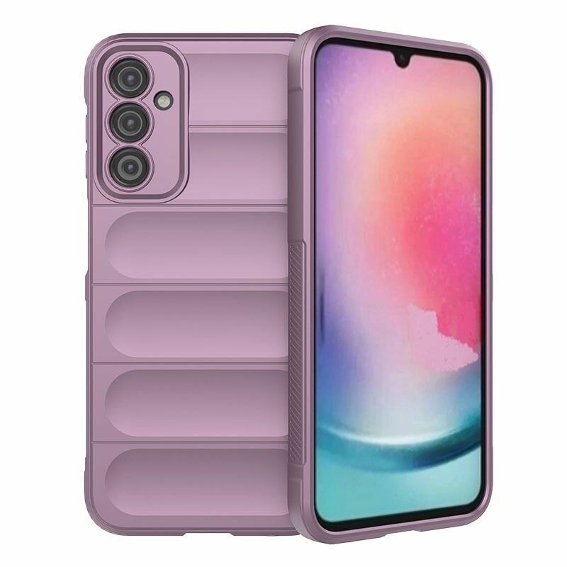 Противоударный чехол Flexible Case для Samsung Galaxy A24 сиреневый