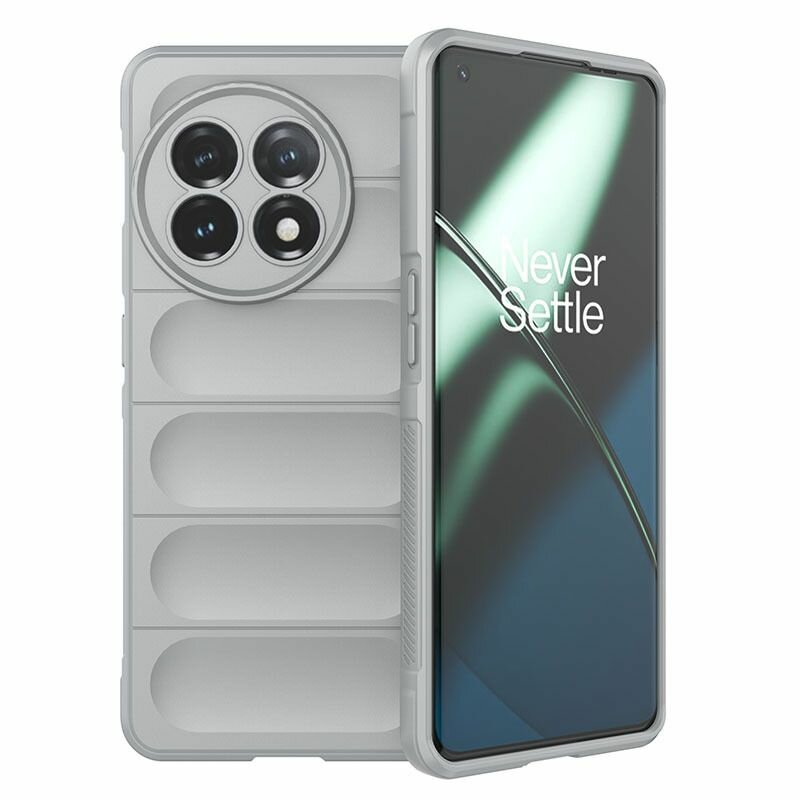 Противоударный чехол Flexible Case для OnePlus 11 светло-серый
