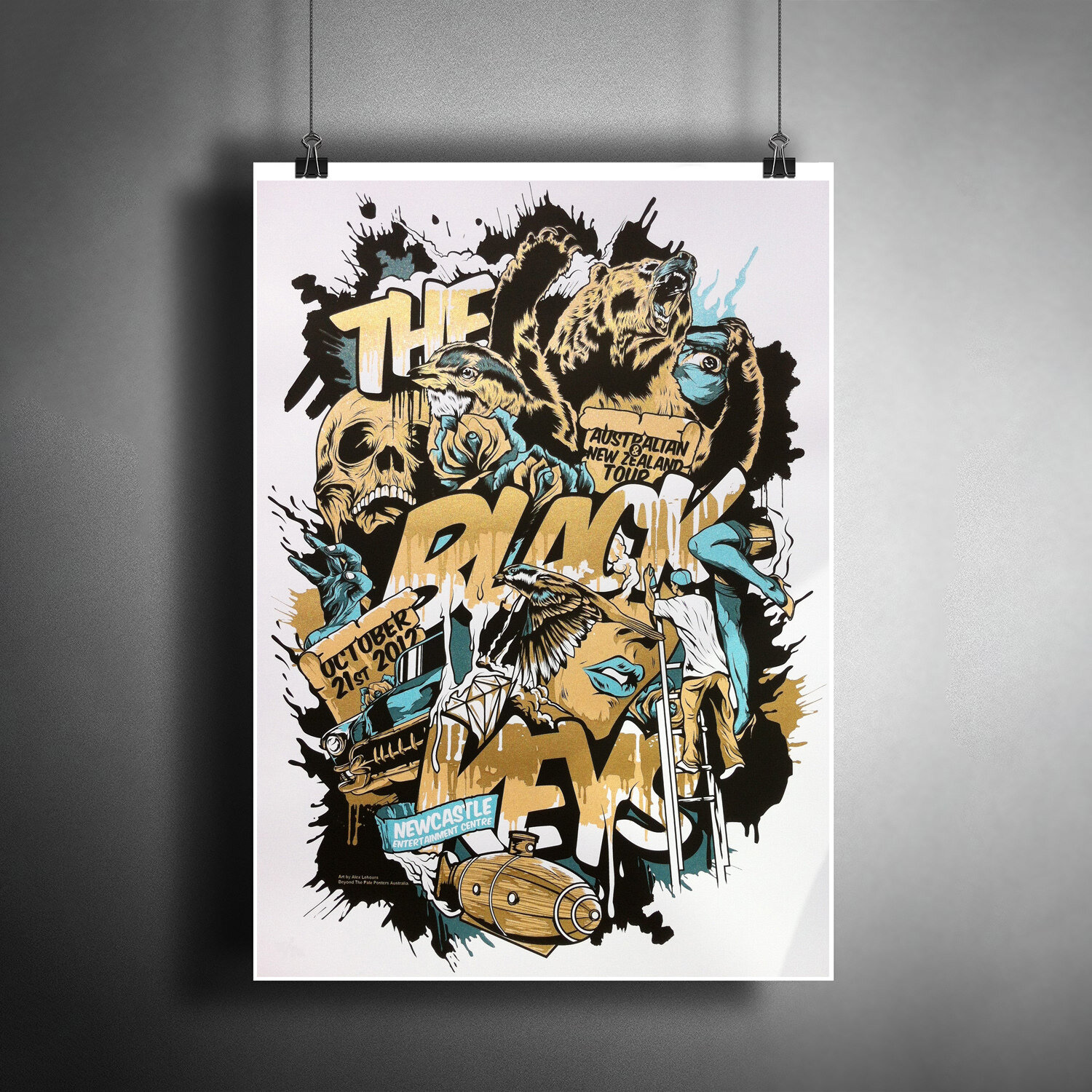 Постер плакат для интерьера "Американская рок-группа Блэк Кейс. Группа The Black Keys"/ A3 (297 x 420 мм)