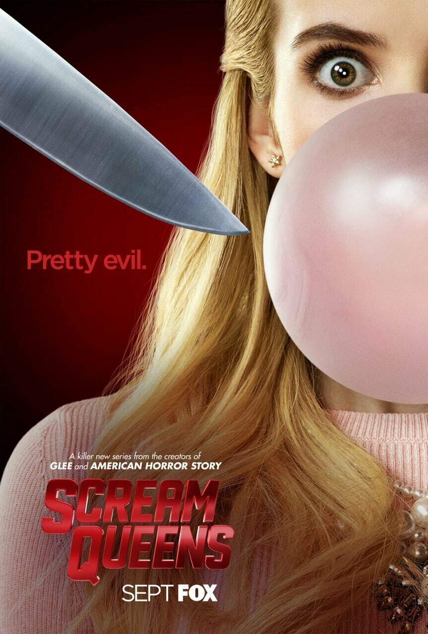 Плакат, постер Королевы крика (Scream Queens 2015-2016г) на бумаге, размер 42х60см