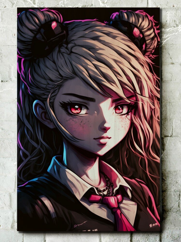 Картина интерьерная на дереве аниме данганронпа - 7088