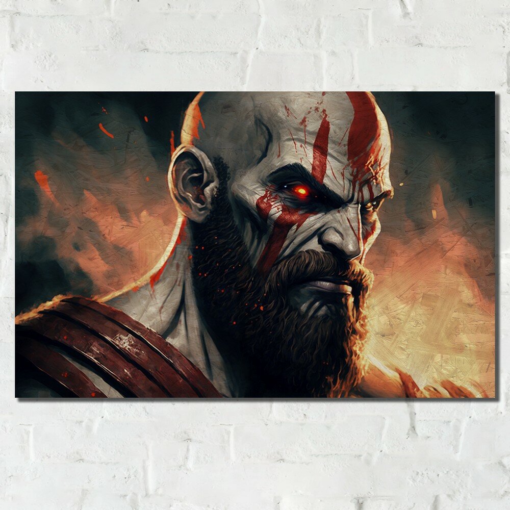 Картина интерьерная на рельефной доске ОСП Игра God Of War Ragnarok - 17133
