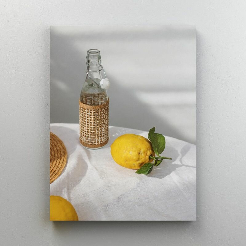 Интерьерная картина на холсте "Натюрморт - рецепт лимонада" размер 45x60 см