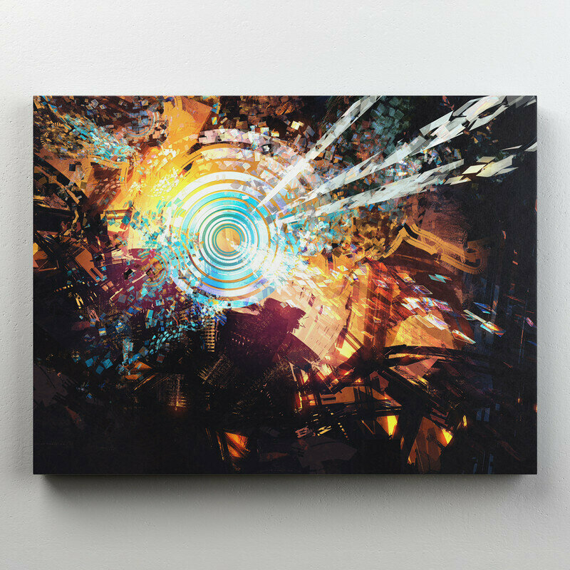 Интерьерная картина на холсте "Абстракция - искусственный интеллект" размер 40x30 см